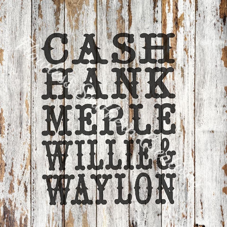 Cash, Hank, Merle, Willie and Waylon SVG - Etsy