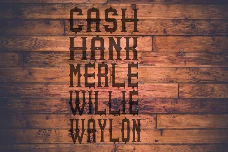 Cash Hank Merle Willie Waylon SVG - Etsy