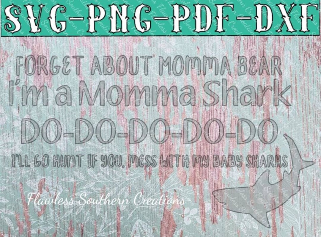 Momma Shark Do-do-do SVG - Etsy