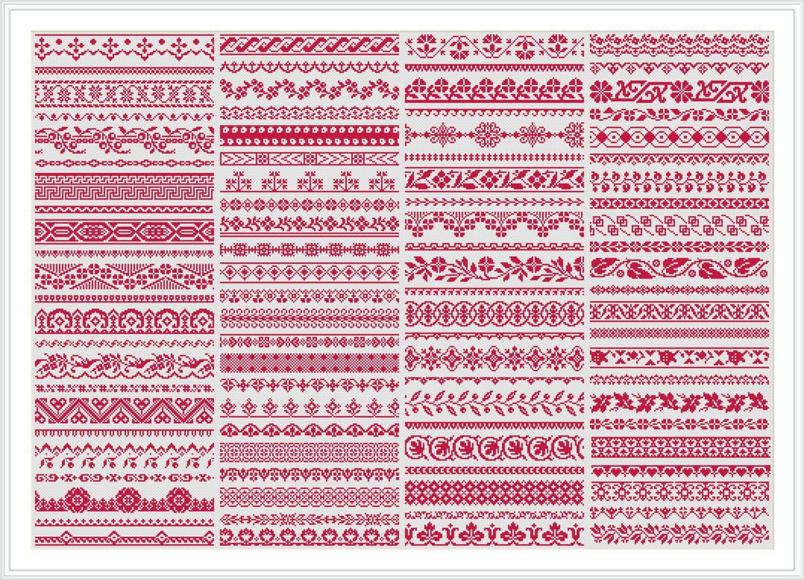 Sampler Borders Cross Stitch Pattern 92 Decorative Borders X - Etsy