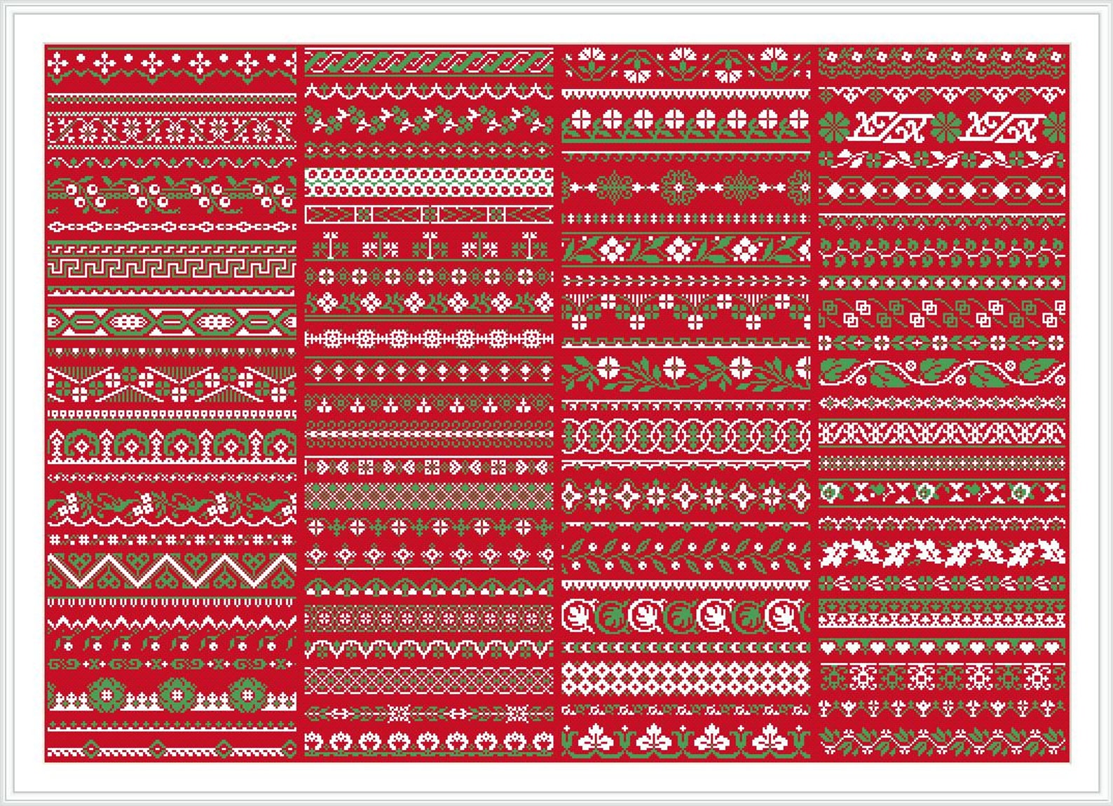 Sampler Borders Cross Stitch Pattern 92 Decorative Borders X - Etsy