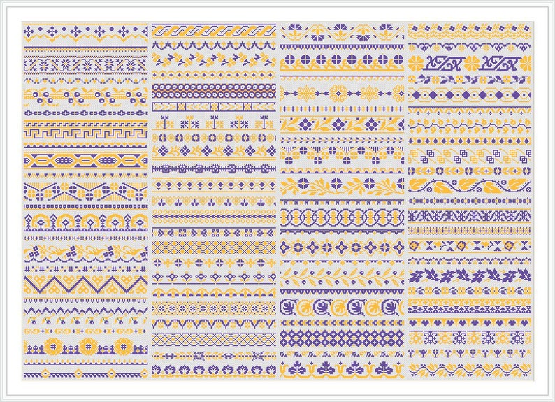 Sampler Borders Cross Stitch Pattern 92 Decorative Borders X - Etsy