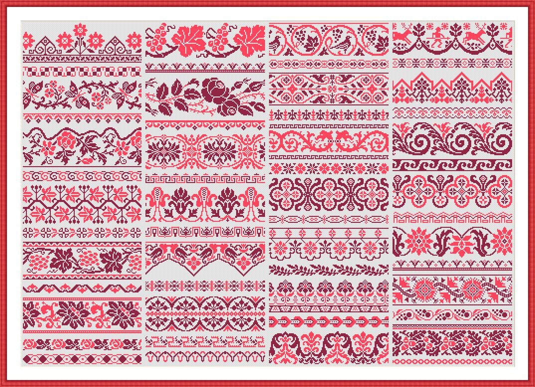 Sampler Borders Cross Stitch Pattern 53 Decorative Borders X - Etsy