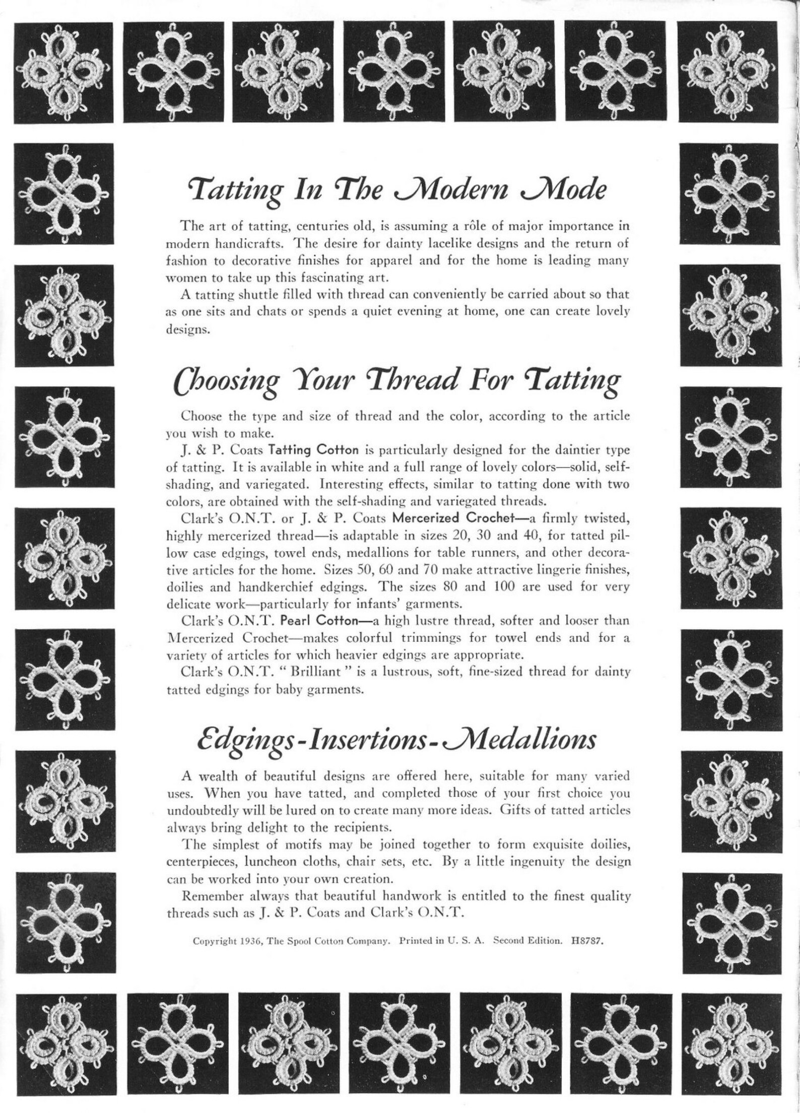 Instant Download PDF Designs of Tatting. 12 Braided Napkins, 1 Braided ...