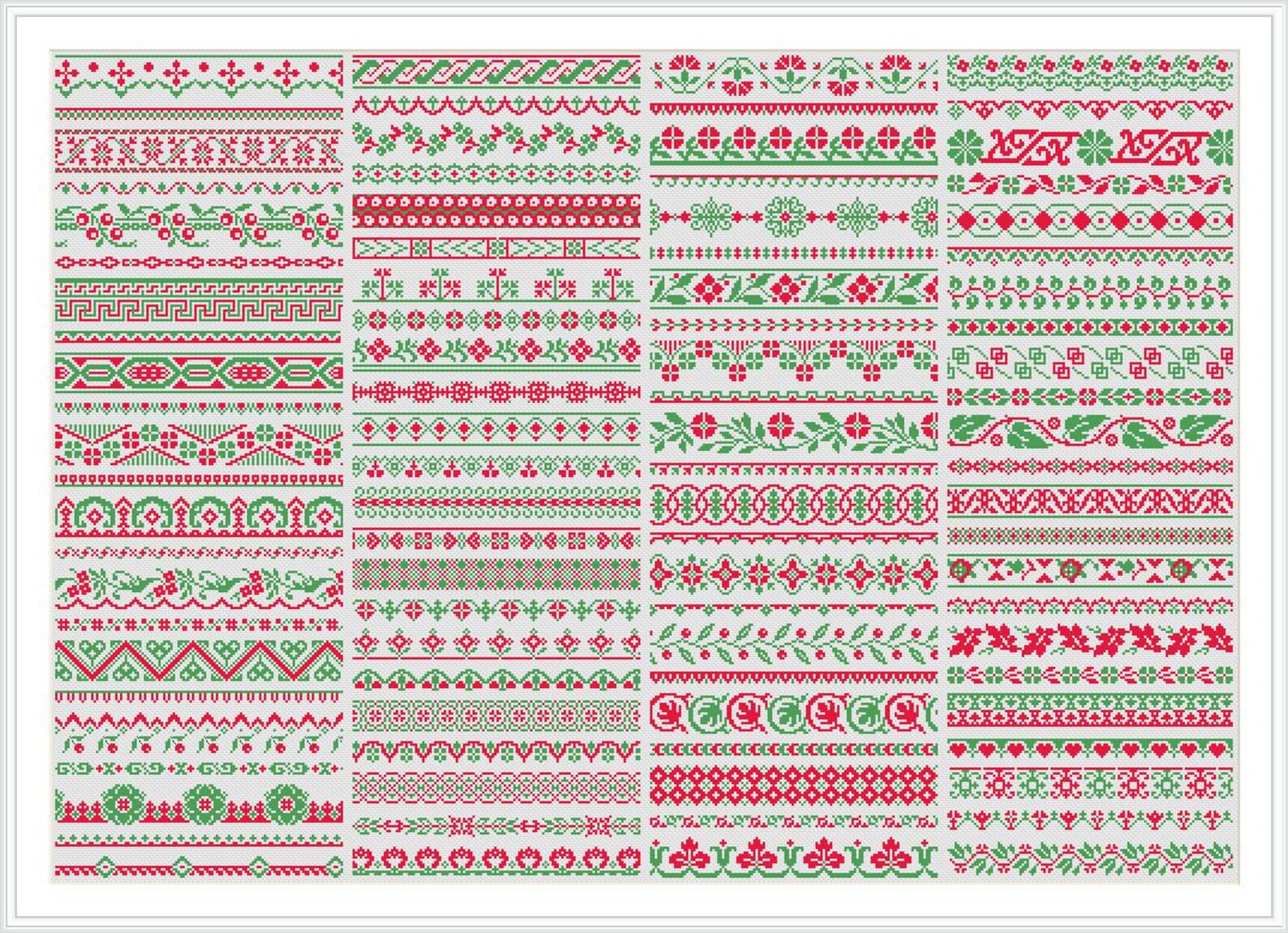 Sampler Borders Cross Stitch Pattern 92 Decorative Borders X - Etsy