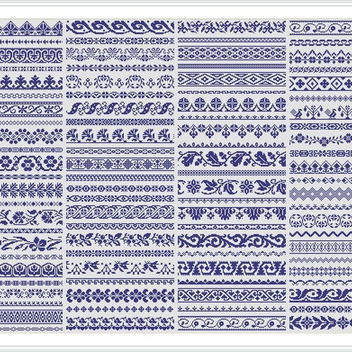 Sampler Borders Cross Stitch Pattern 93 Decorative Borders X - Etsy