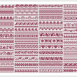 Sampler Borders Cross Stitch Pattern 93 Decorative Borders X - Etsy