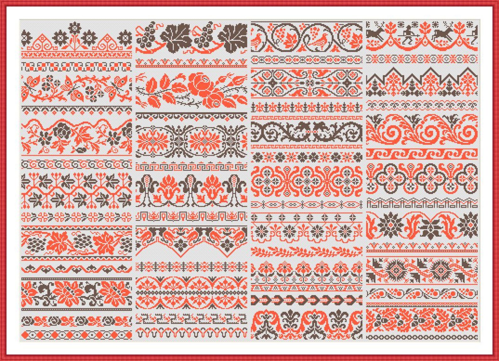 Sampler Borders Cross Stitch Pattern 53 Decorative Borders X - Etsy