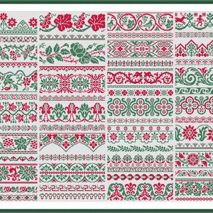 Sampler Borders Cross Stitch Pattern 53 Decorative Borders X Stitch ...