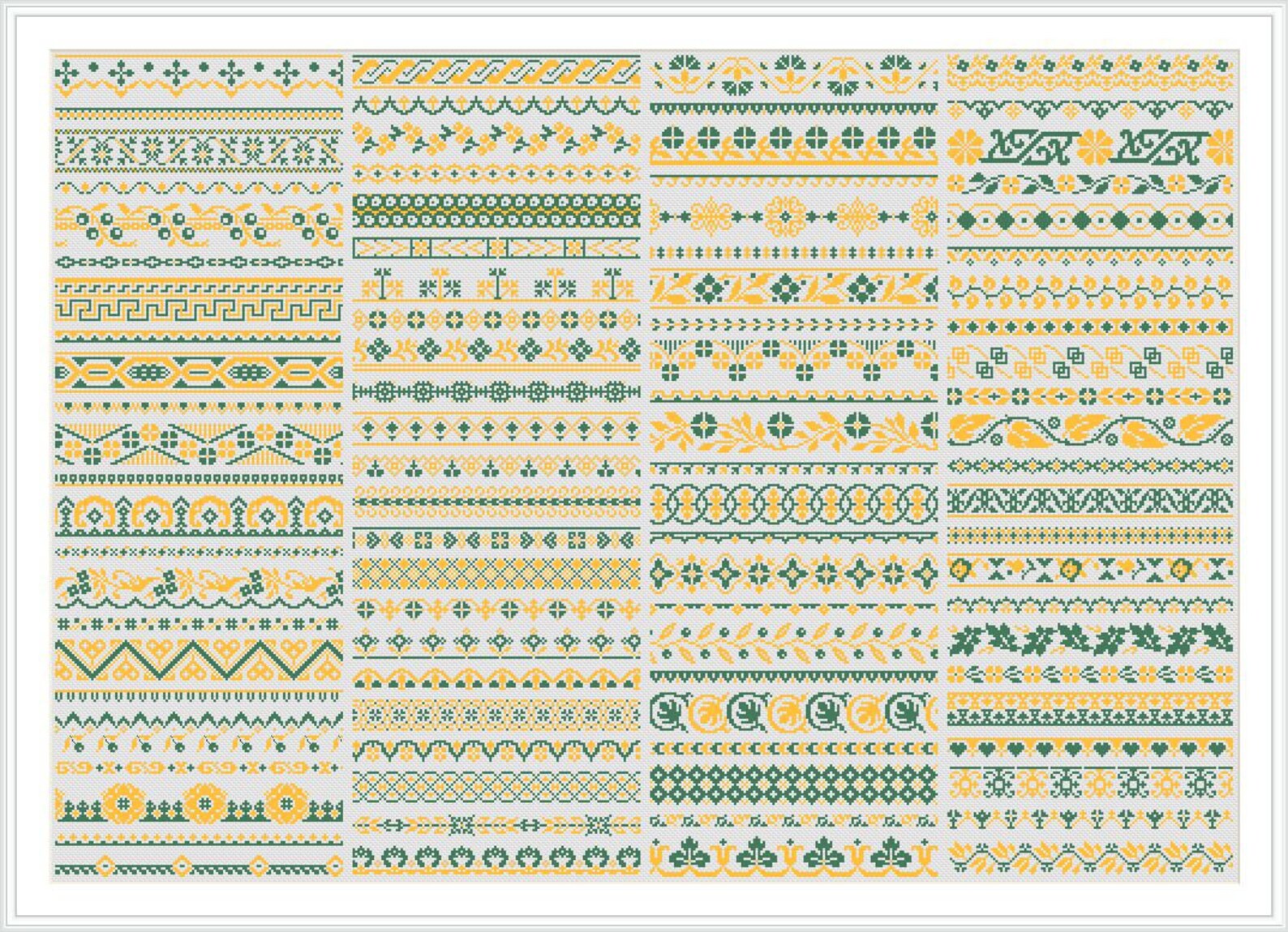 Sampler Borders Cross Stitch Pattern 92 Decorative Borders X - Etsy