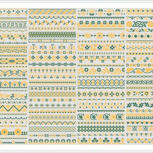 Sampler Borders Cross Stitch Pattern 92 Decorative Borders X Stitch ...