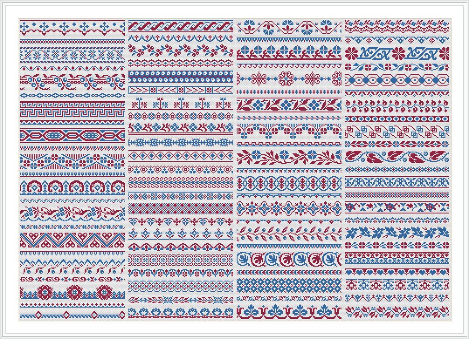Sampler Borders Cross Stitch Pattern 92 Decorative Borders X - Etsy