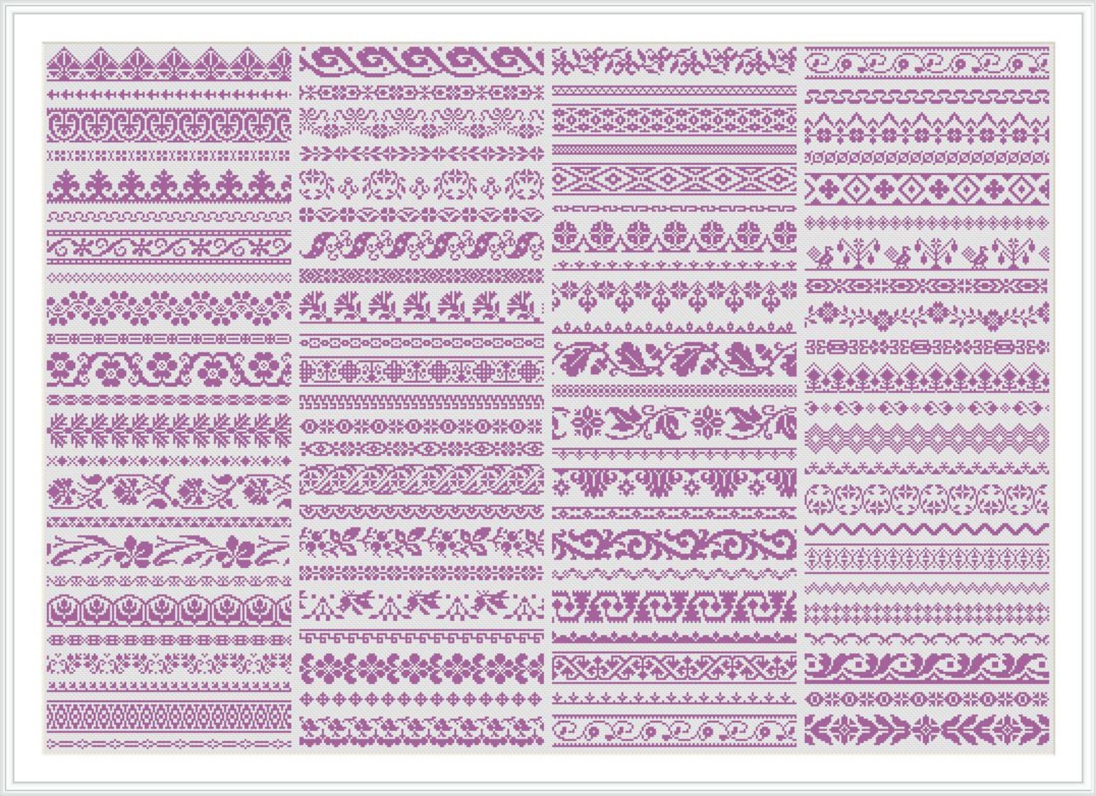 Sampler Borders Cross Stitch Pattern 93 Decorative Borders X - Etsy