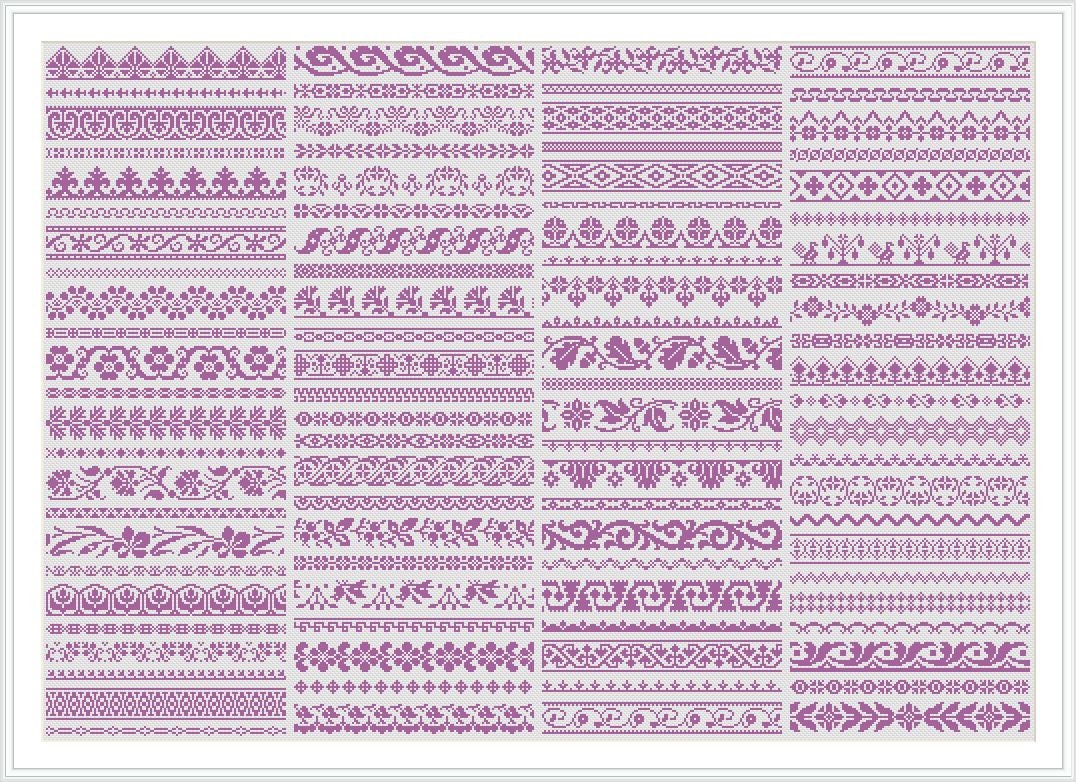 Sampler Borders Cross Stitch Pattern 93 Decorative Borders X - Etsy