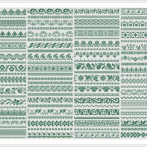 Sampler Borders Cross Stitch Pattern 93 Decorative Borders X Stitch ...