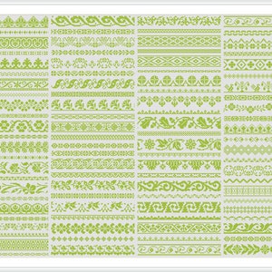 Sampler Borders Cross Stitch Pattern 93 Decorative Borders X Stitch ...