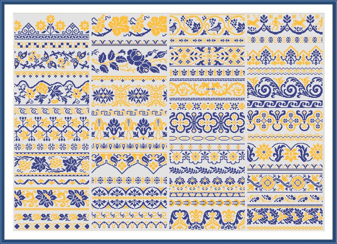 Sampler Borders Cross Stitch Pattern 53 Decorative Borders X - Etsy