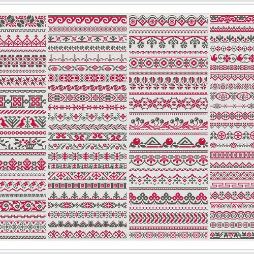 Sampler Borders Cross Stitch Pattern 92 Decorative Borders X - Etsy