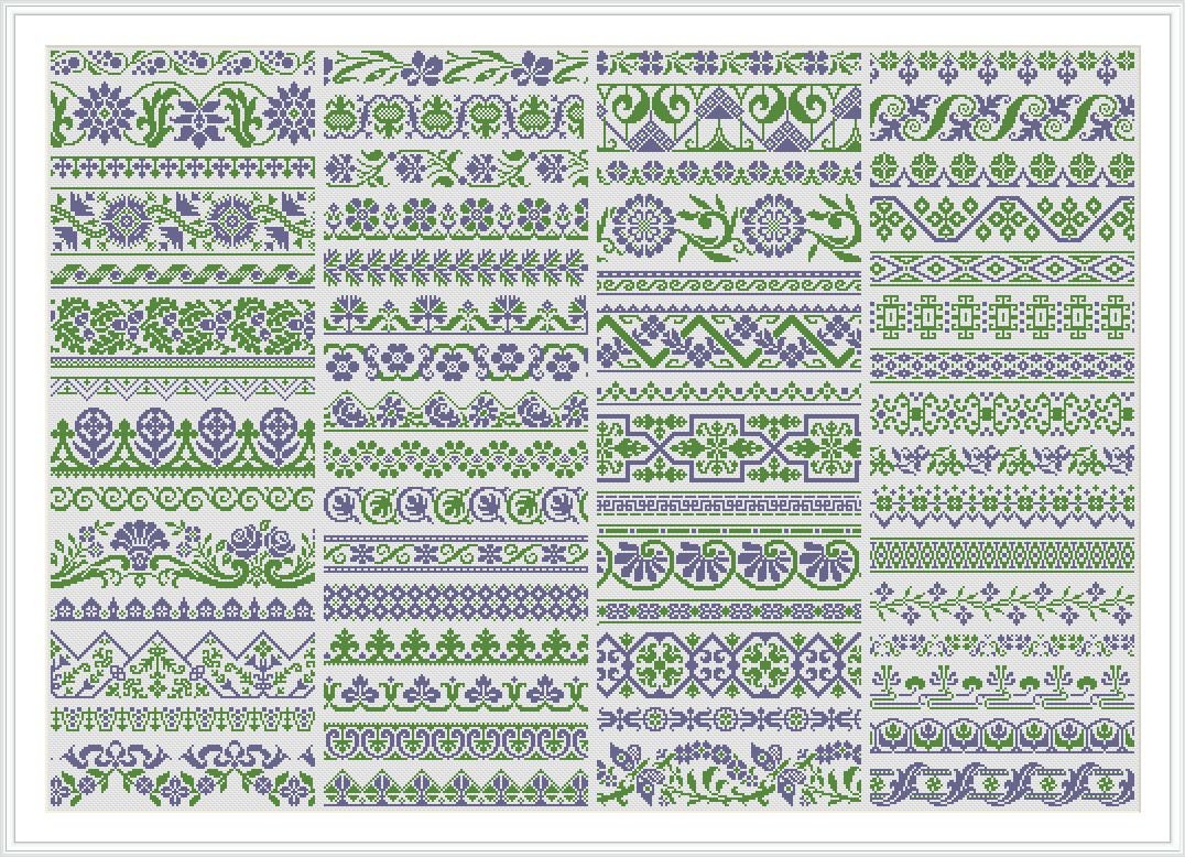 Sampler Borders Cross Stitch Pattern 60 Decorative Borders X - Etsy