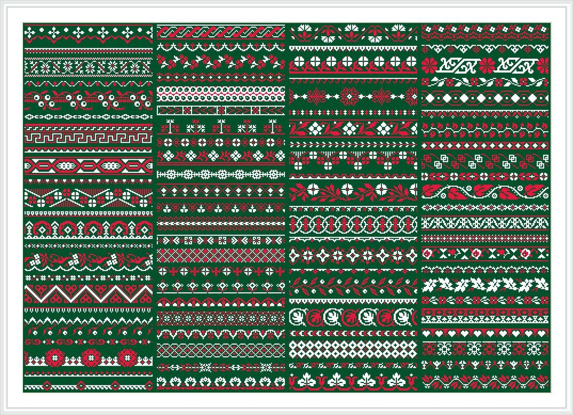 Sampler Borders Cross Stitch Pattern 92 Decorative Borders X - Etsy