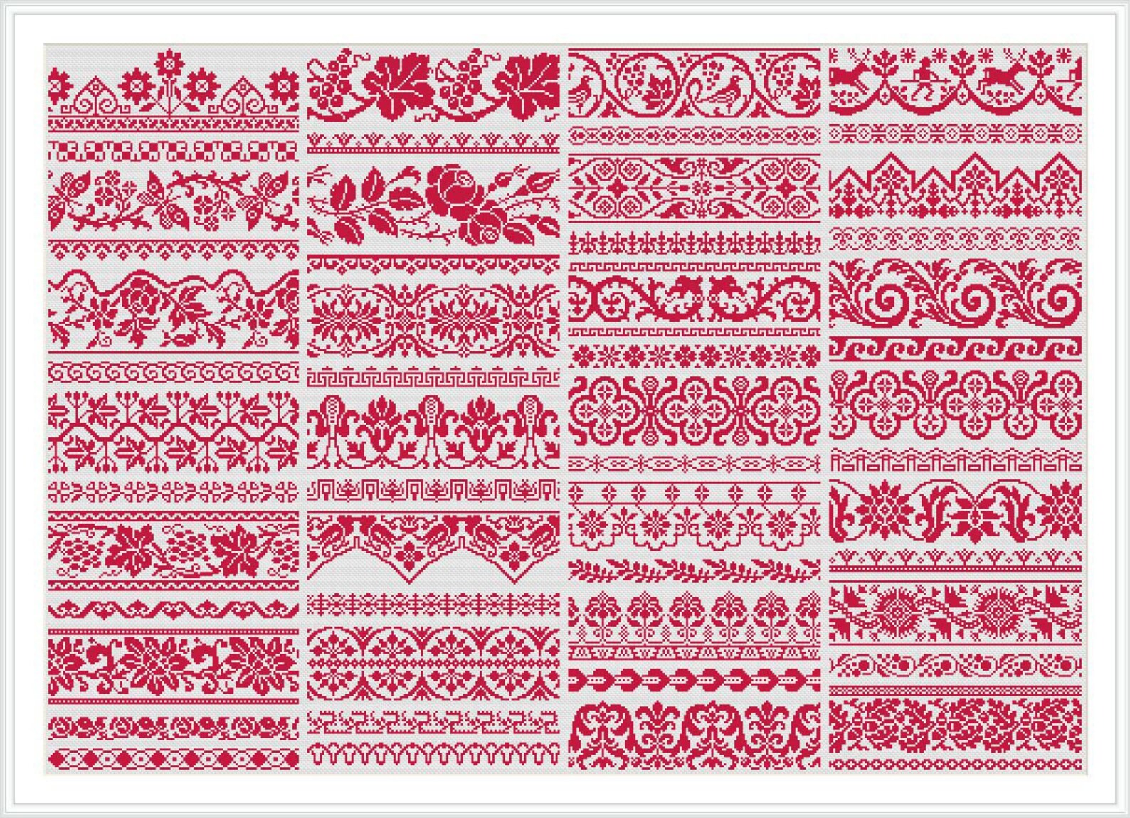 Sampler Borders Cross Stitch Pattern 53 Decorative Borders X - Etsy