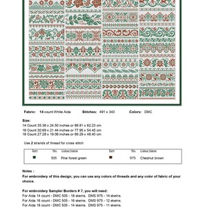 Sampler Borders Cross Stitch Pattern 53 Decorative Borders X Stitch ...