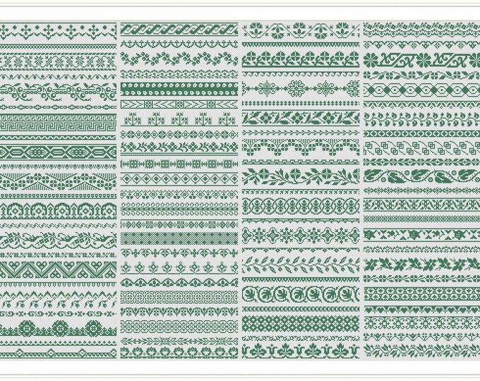 Sampler Borders Cross Stitch Pattern 92 Decorative Borders X Stitch ...