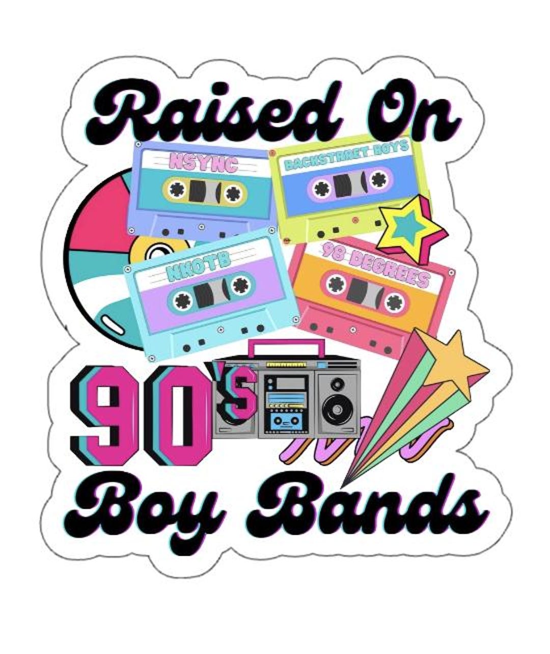 Small Vinyl 90"s Boy Band Sticker 5 Pack - Etsy
