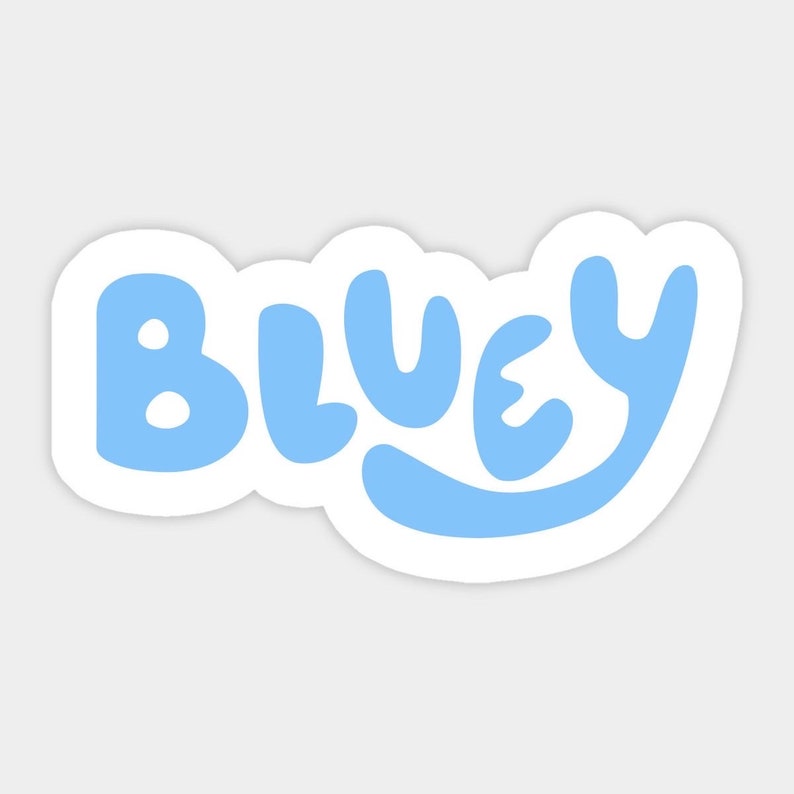Bluey Name Sticker - Etsy UK