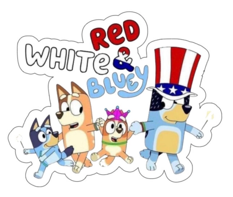 Red White and Bluey Sticker - Etsy
