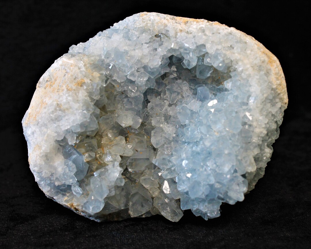 Blue Celestite Celestine Geode Crystal Cluster Natural Display Piece ...