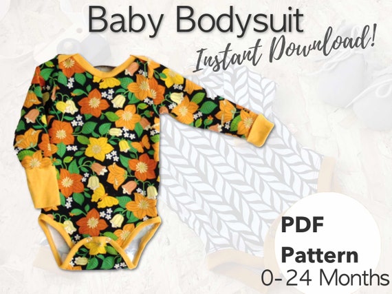 Baby Bodysuit PDF Sewing Pattern Baby Clothes Sewing Patterns | Etsy UK