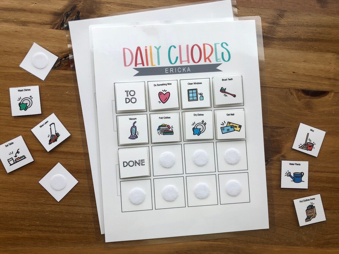 Editable Chore Chart for Kids Printable Chore Chart Kids | Etsy