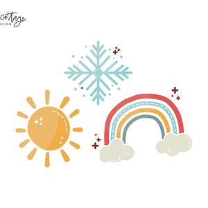 Cute Weather Clip Art - Vector Clipart - Digital Clipart - Weather ...