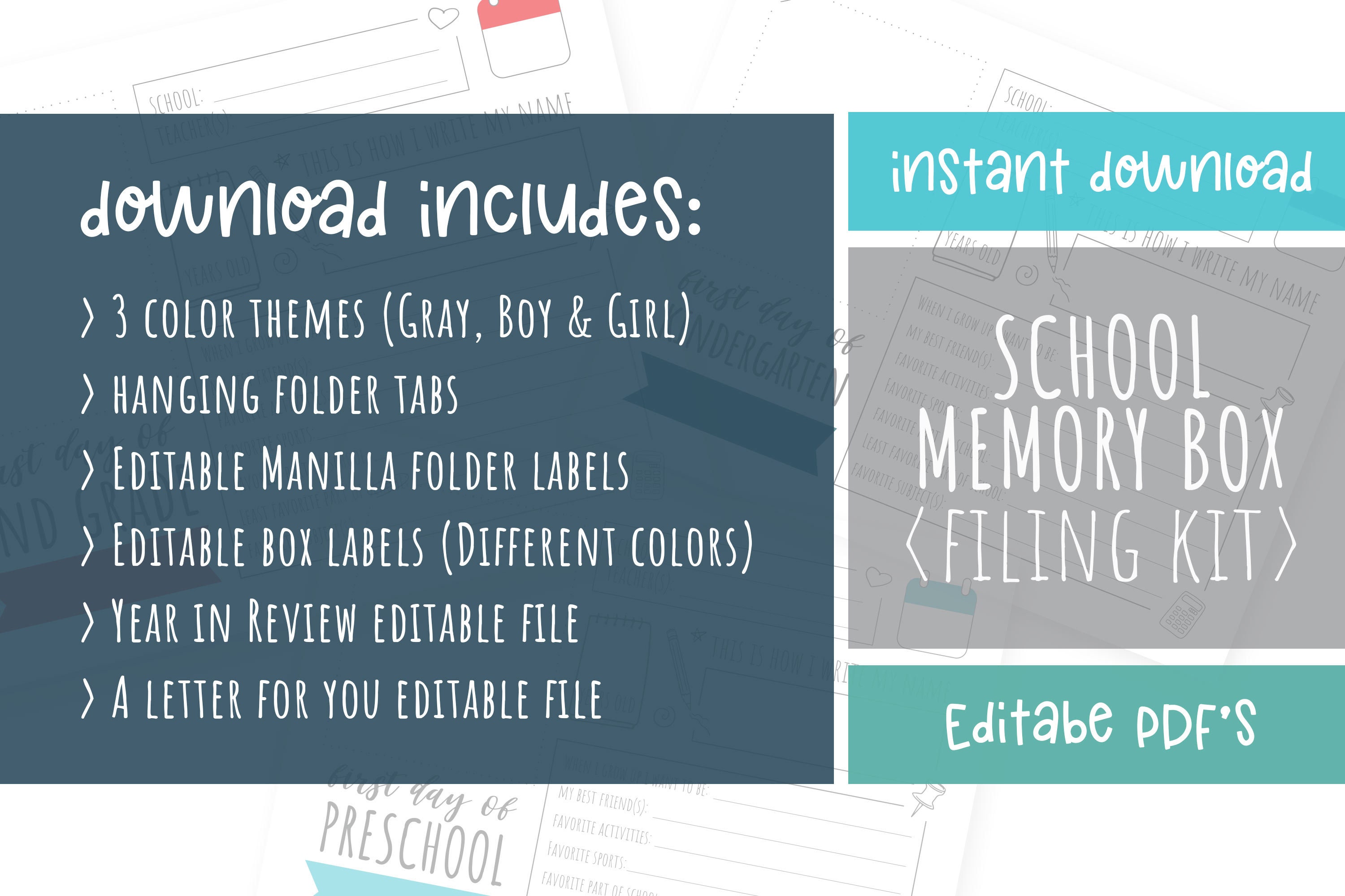 School Memory Box Kit Bundle, First Day of School Interview, School ...