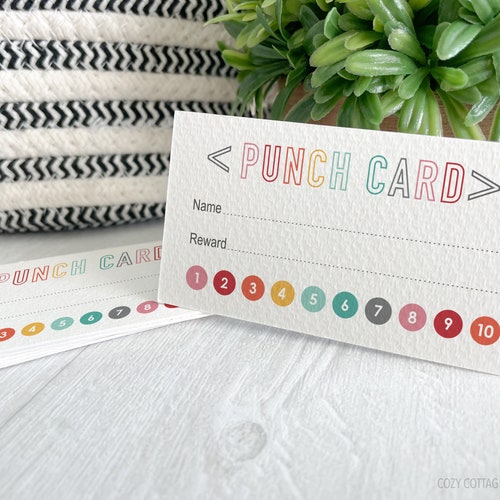 Rewards Punch Card for Kids Instant Download | Etsy