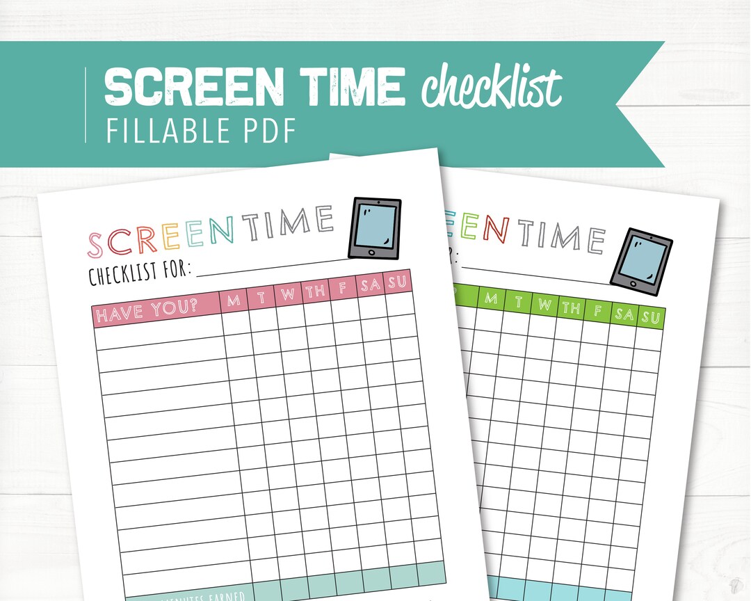 Screen Time Rules for Kids, Screen Time Printable, Summertime Checklist ...