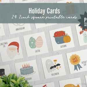 Printable Holiday Flash Cards, Holiday Clipart - Etsy