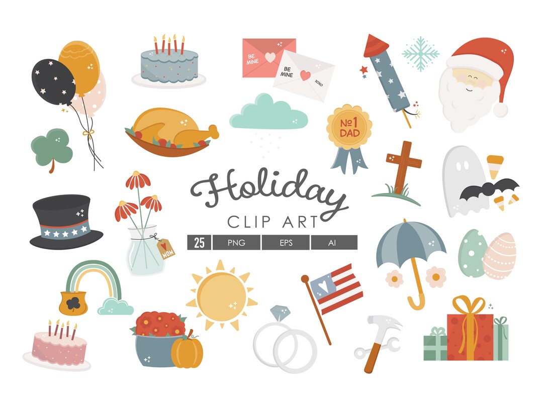 Holiday Clip Art - Vector Clipart - Digital Clipart - Holiday ...