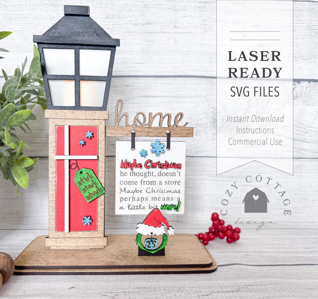 The Grinch Christmas Sign Laser Cut File, Christmas Movies ...