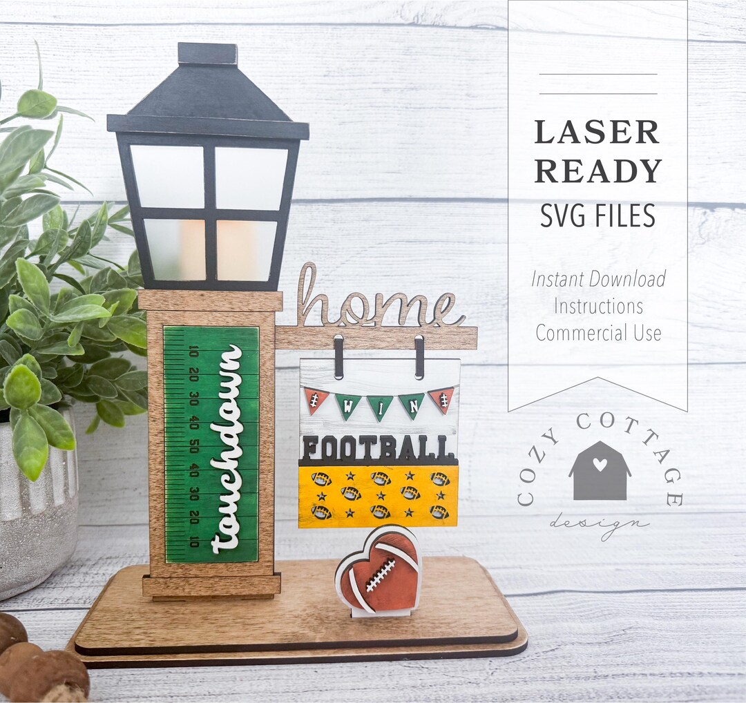 Football Sign Laser Cut File, Football Fall Interchangeable Sign, DIY ...