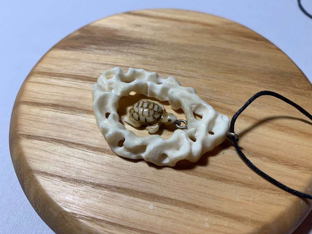 Handmade Pendant Turtle, Jewerly Bone Pendant, Necklace, Bone Amulet ...