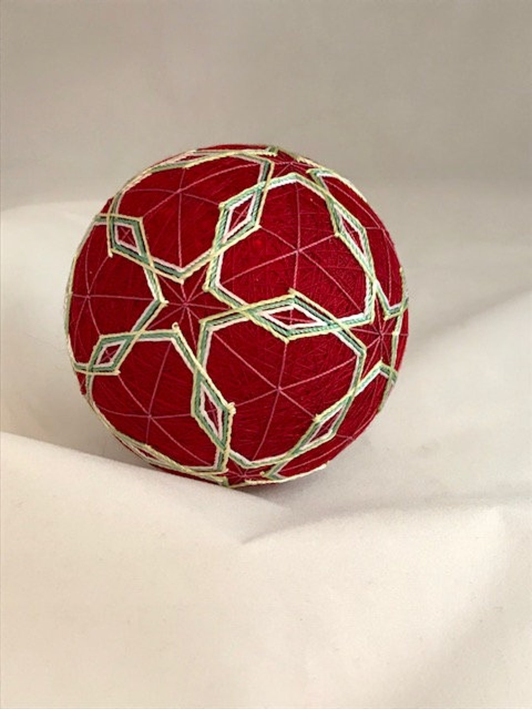Handmade Temari Ball, Rainbow Temari Ball, Temari Ball, Japanese Temari ...