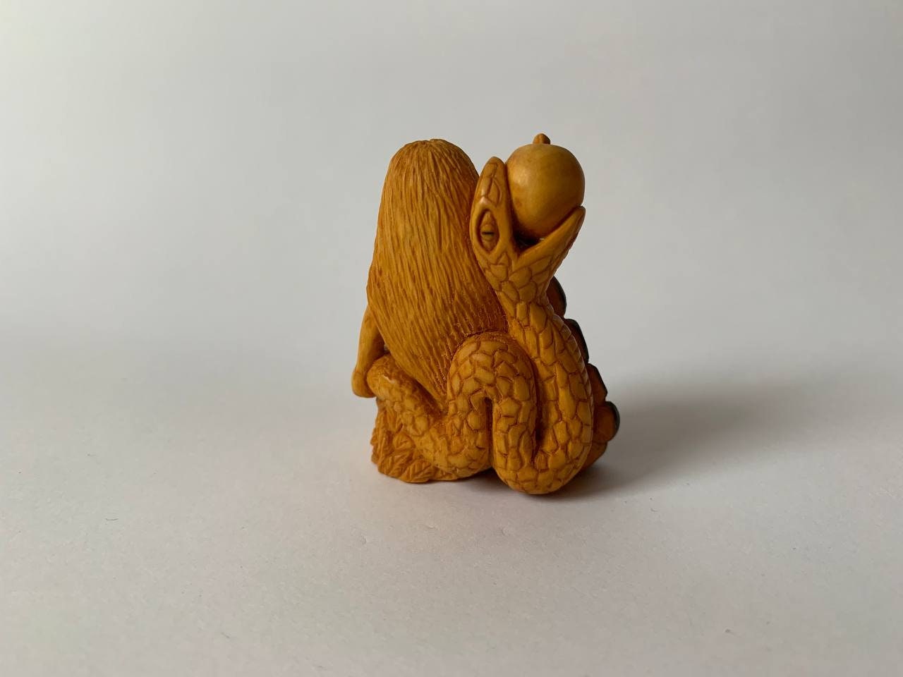 Unique Netsuke, Handmade Netsuke, Carved Netsuke, Netsuke Eva and Snake ...