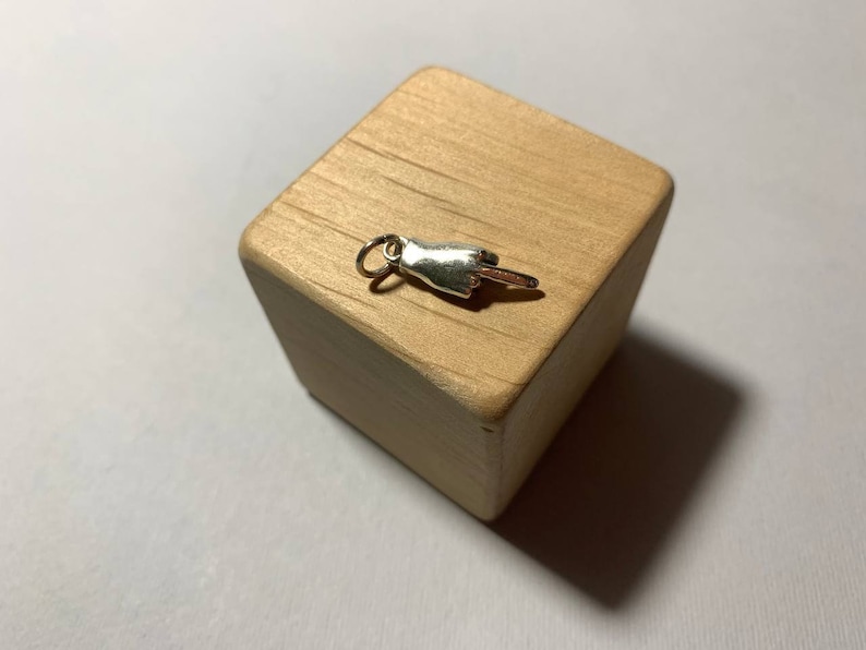 Handmade Silver Middle Finger, Charm Middle Finger, Wallet Purse Finger ...
