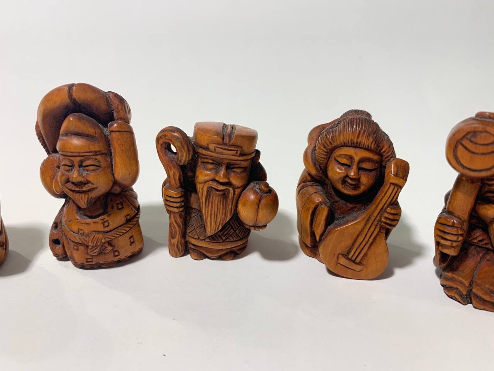Unique Netsuke 7 Japanese Gods of Happiness Seven Boxwood - Etsy