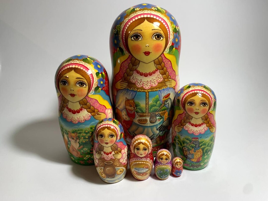 Handmade Nesting Doll, 7 Nesting Doll, Hand Painted Nesting Doll ...