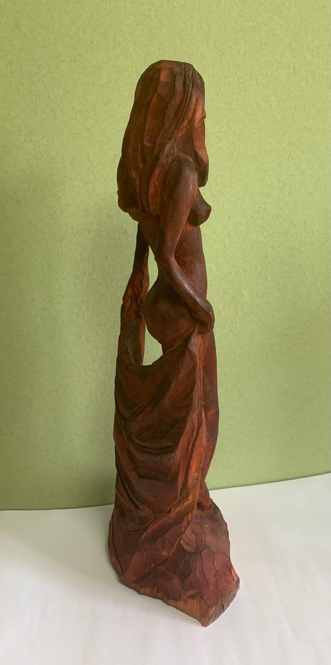 Hand Carved Wooden Statues undine Mermaid - Etsy