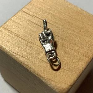 Handmade Silver Middle Finger, Charm Middle Finger, Wallet Purse Finger ...