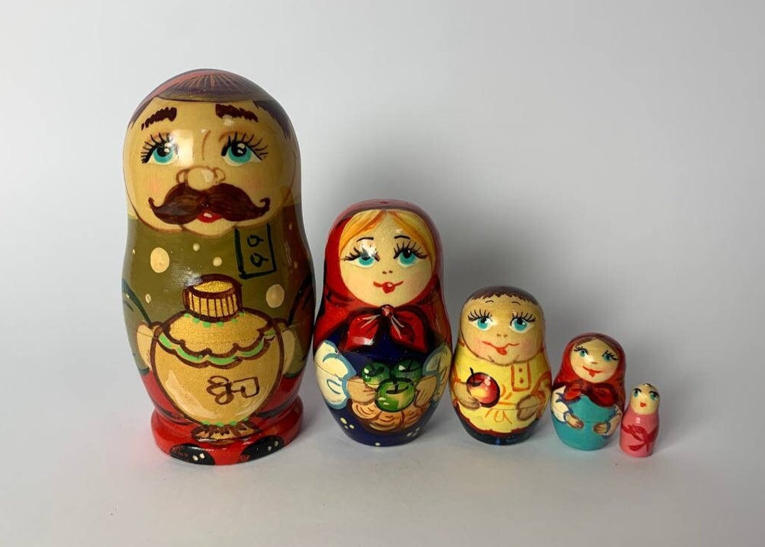 Handmade Nesting Doll, 5 Nesting Doll, Hand Painted Nesting Doll ...
